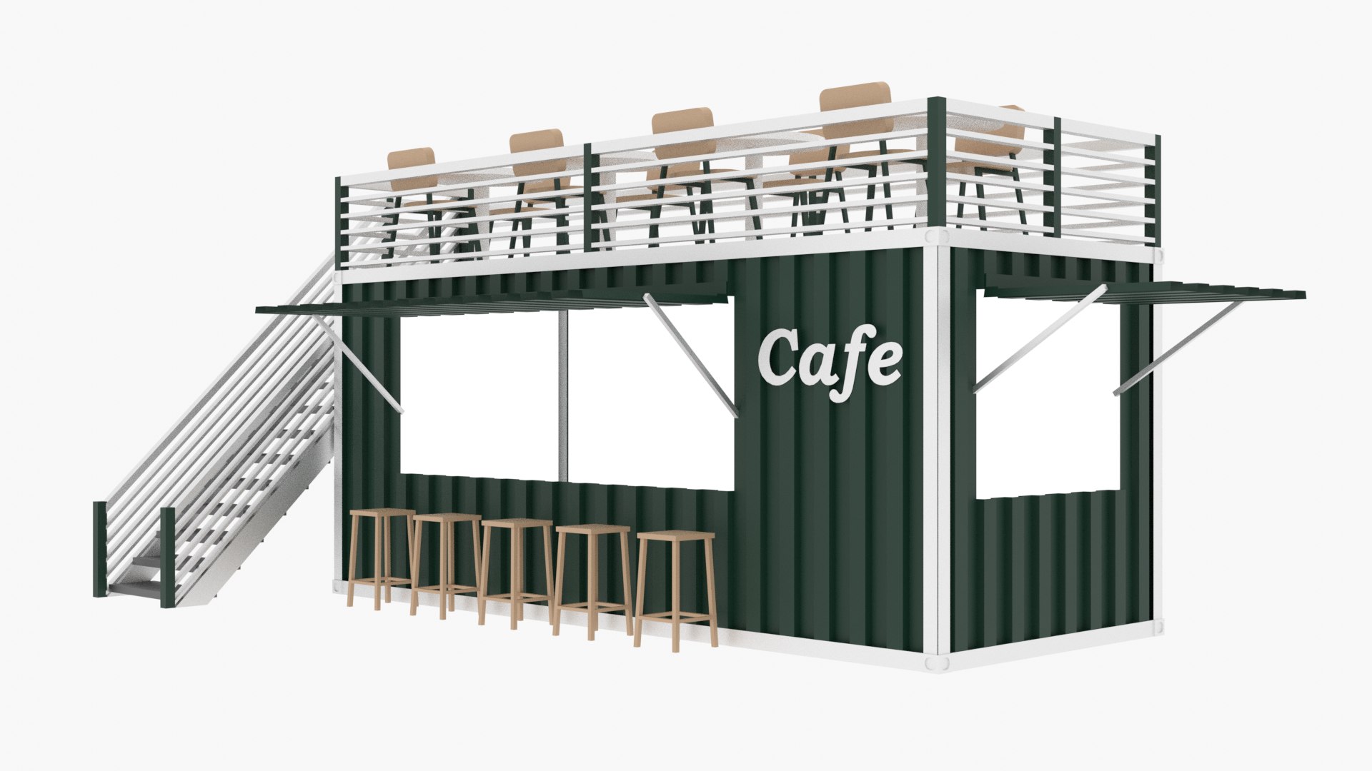 Free Container Cafe 3D Model - TurboSquid 1981171