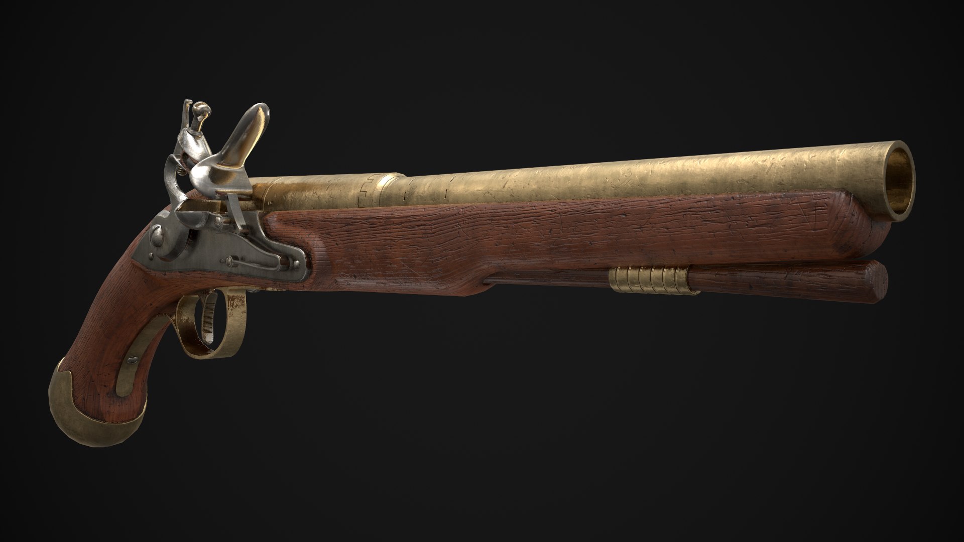 3D Ready Flintlock Pistol Model - TurboSquid 1704642
