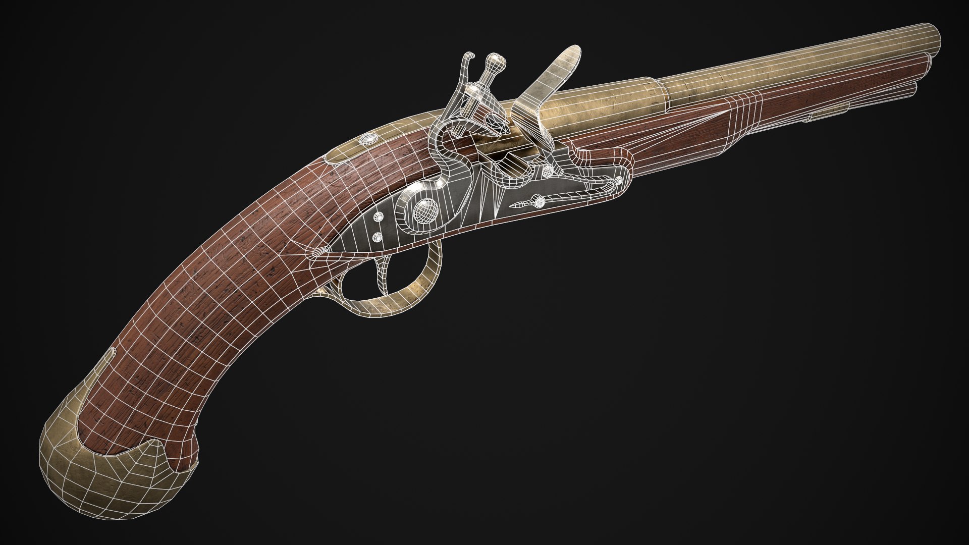 3D Ready Flintlock Pistol Model - TurboSquid 1704642