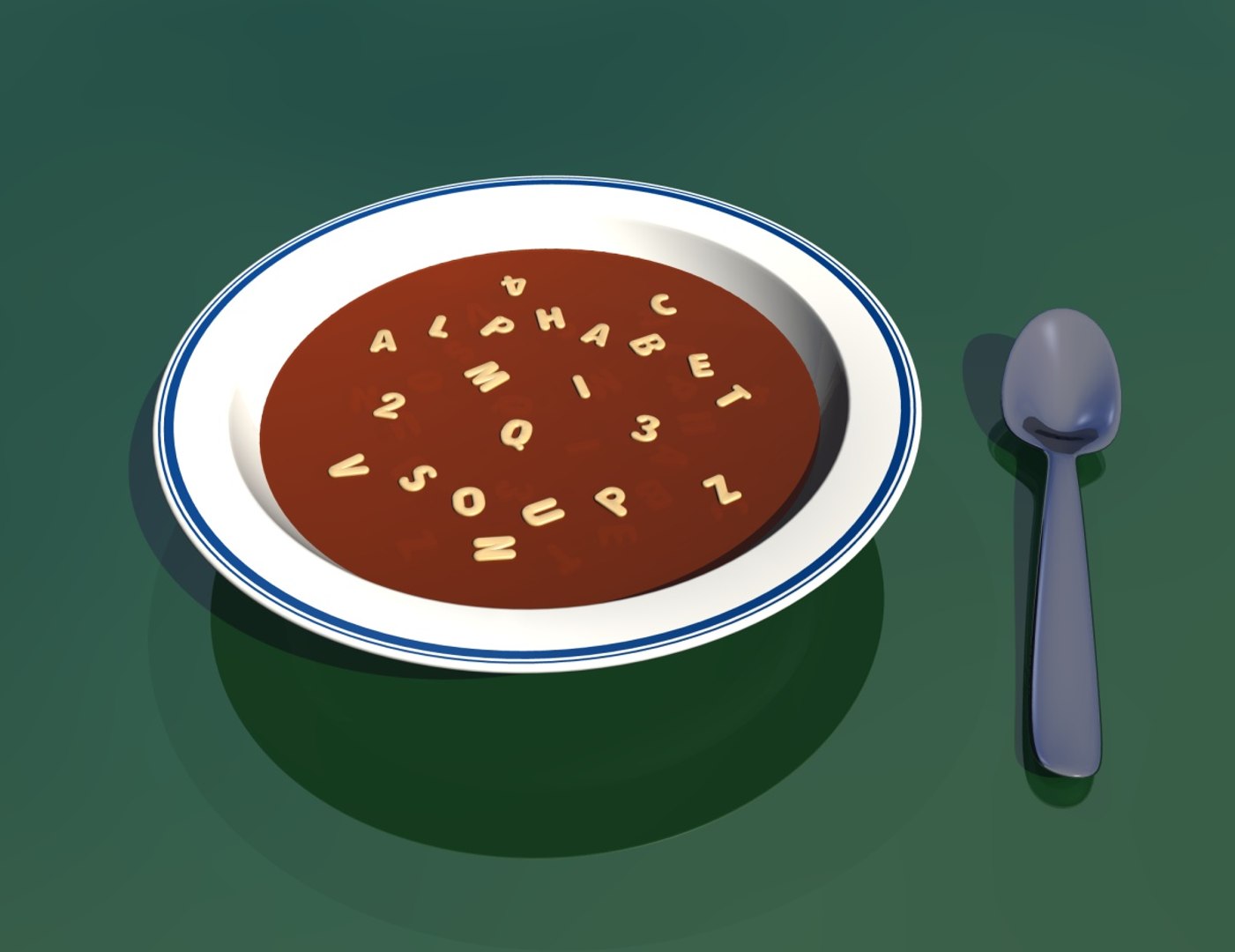 Bowl Alphabet Soup 3d Model