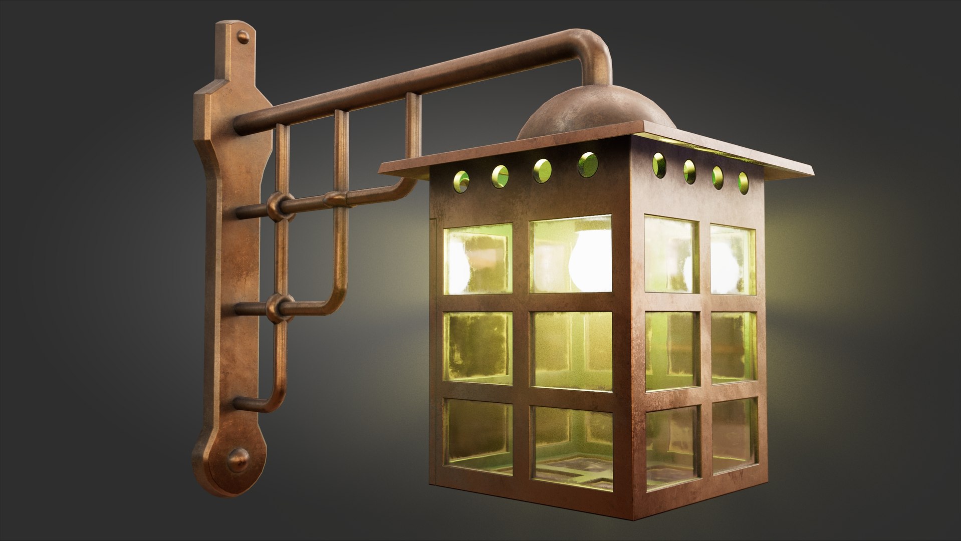 3D model Antique Brass Entrance Lamp - TurboSquid 1814359