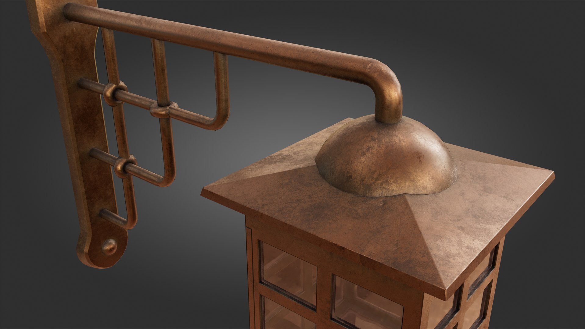 3D model Antique Brass Entrance Lamp - TurboSquid 1814359