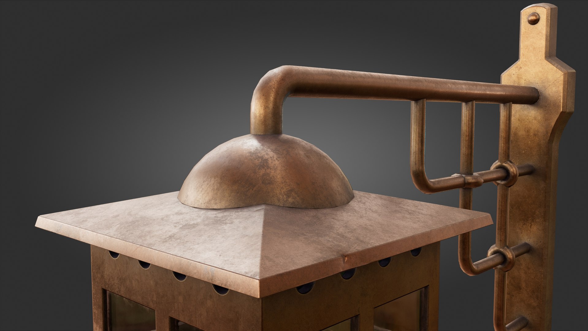 3D model Antique Brass Entrance Lamp - TurboSquid 1814359