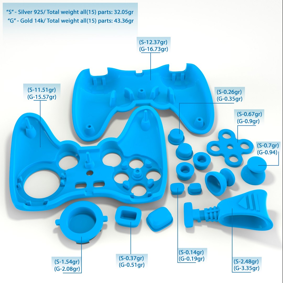 3dm Gold Silver Gamepad