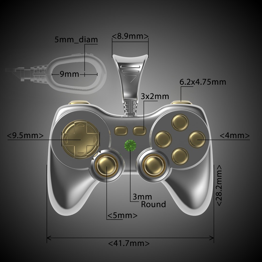 3dm Gold Silver Gamepad