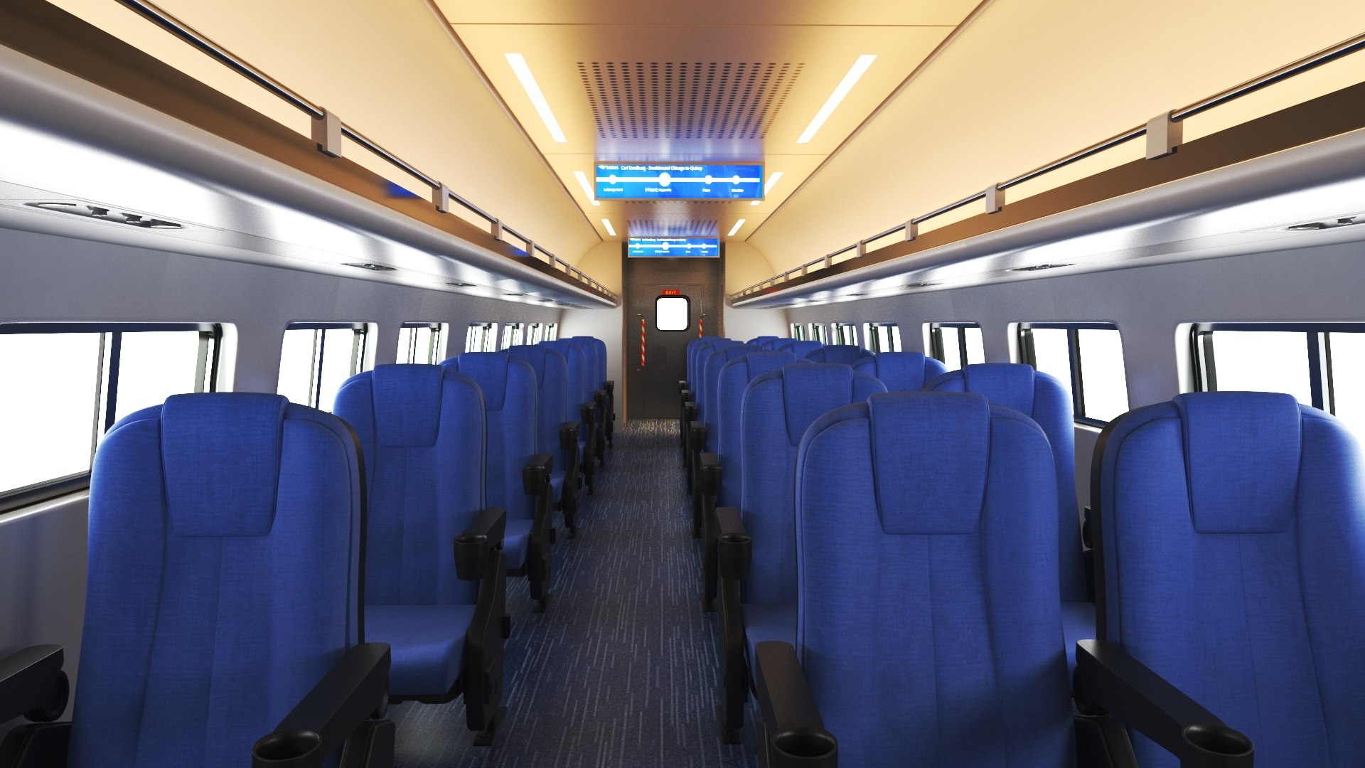 Detailed Passenger Train Car With Interior Model - TurboSquid 2406222
