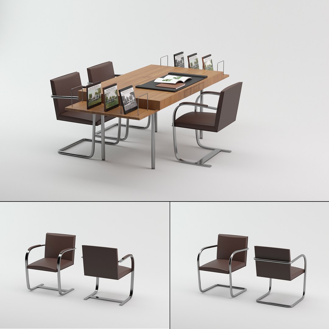 Dirk Lohan Study Desk Set 3D Model - TurboSquid 2296569