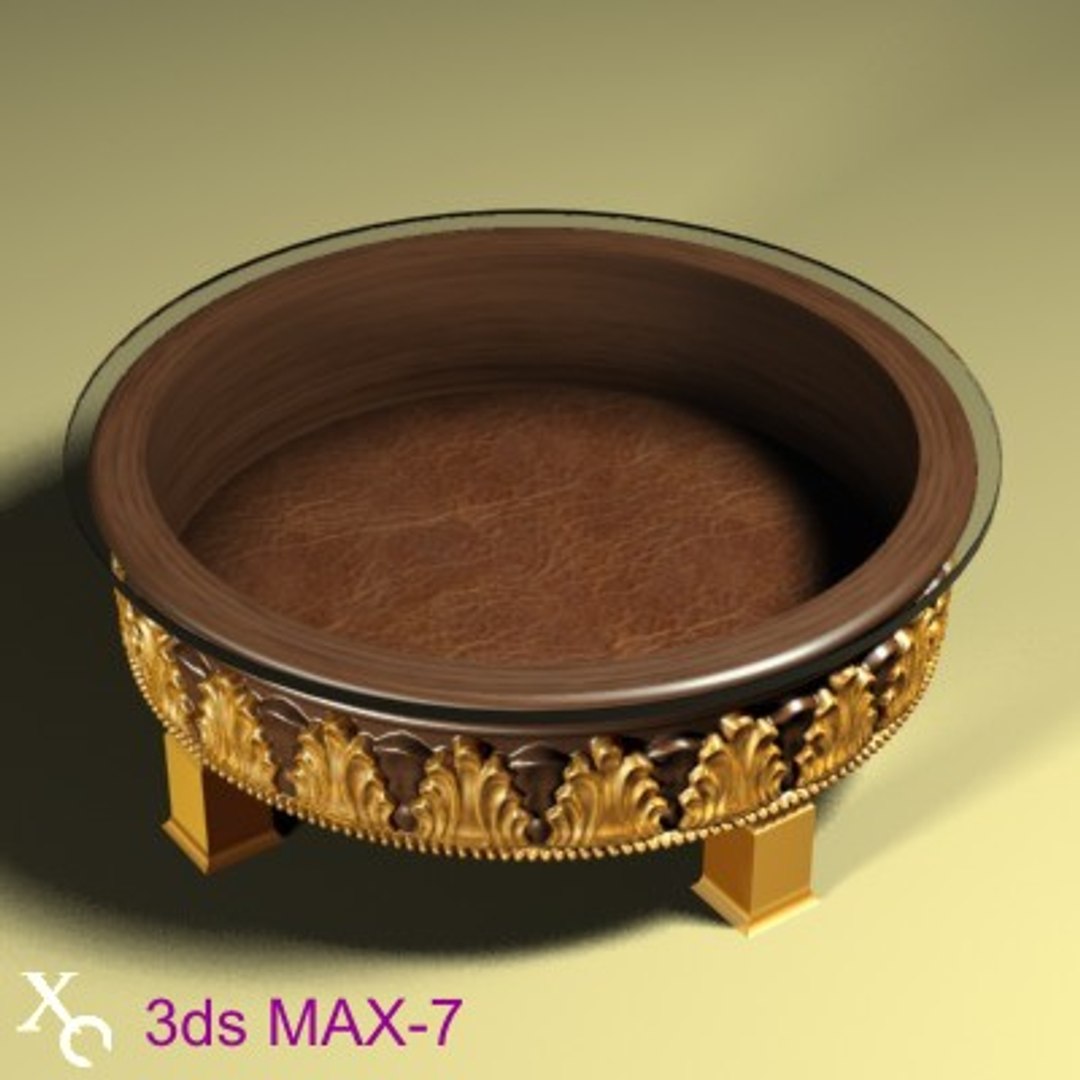 3d coffee table scanline renderer model