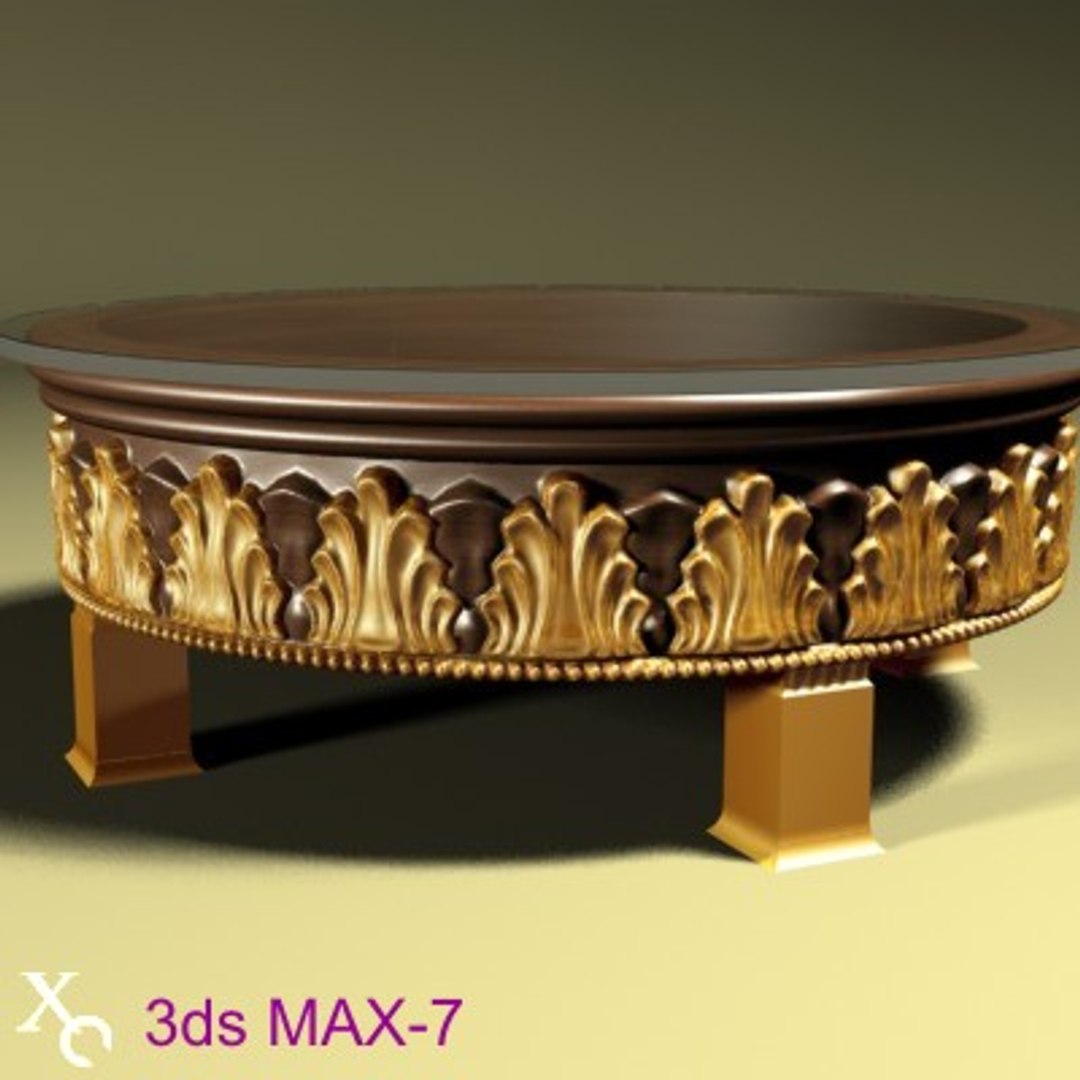 3d coffee table scanline renderer model