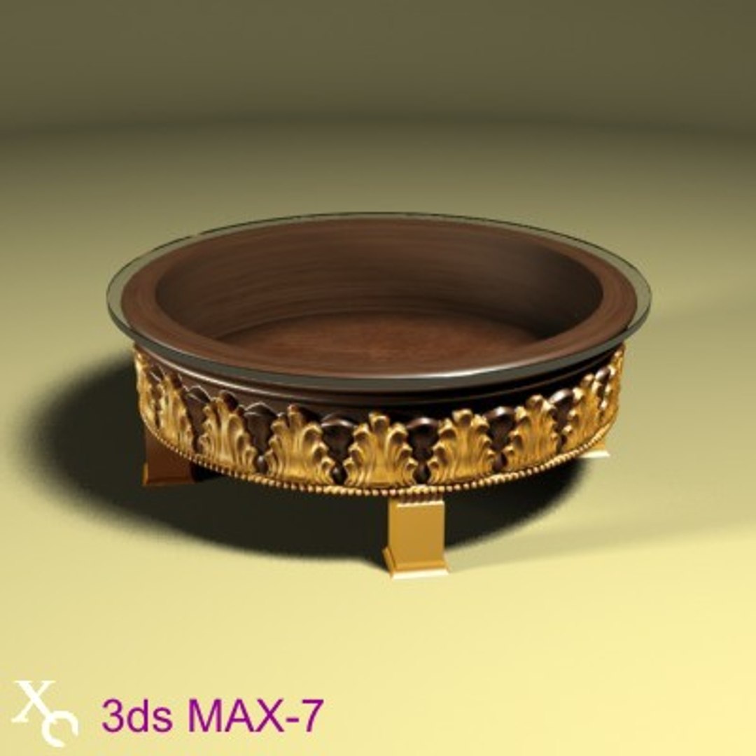 3d coffee table scanline renderer model