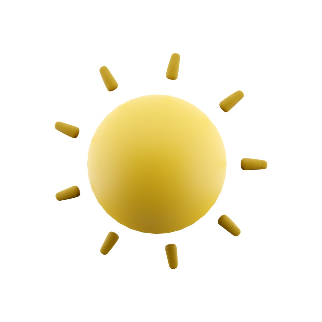 Sunny Weather Icon 3D Model - TurboSquid 2045387