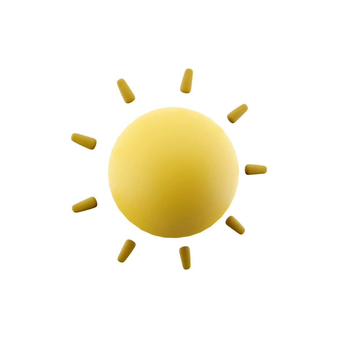 Sunny Weather Icon 3D Model - TurboSquid 2045387