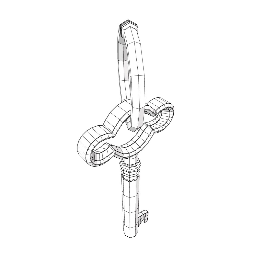 3d Ancient Old Luxury Key Model