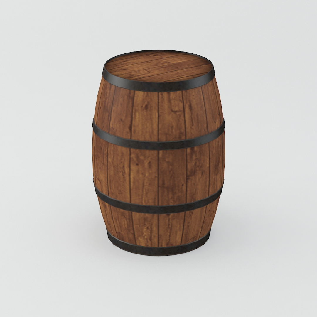 Medieval Wooden Cask 3d Model