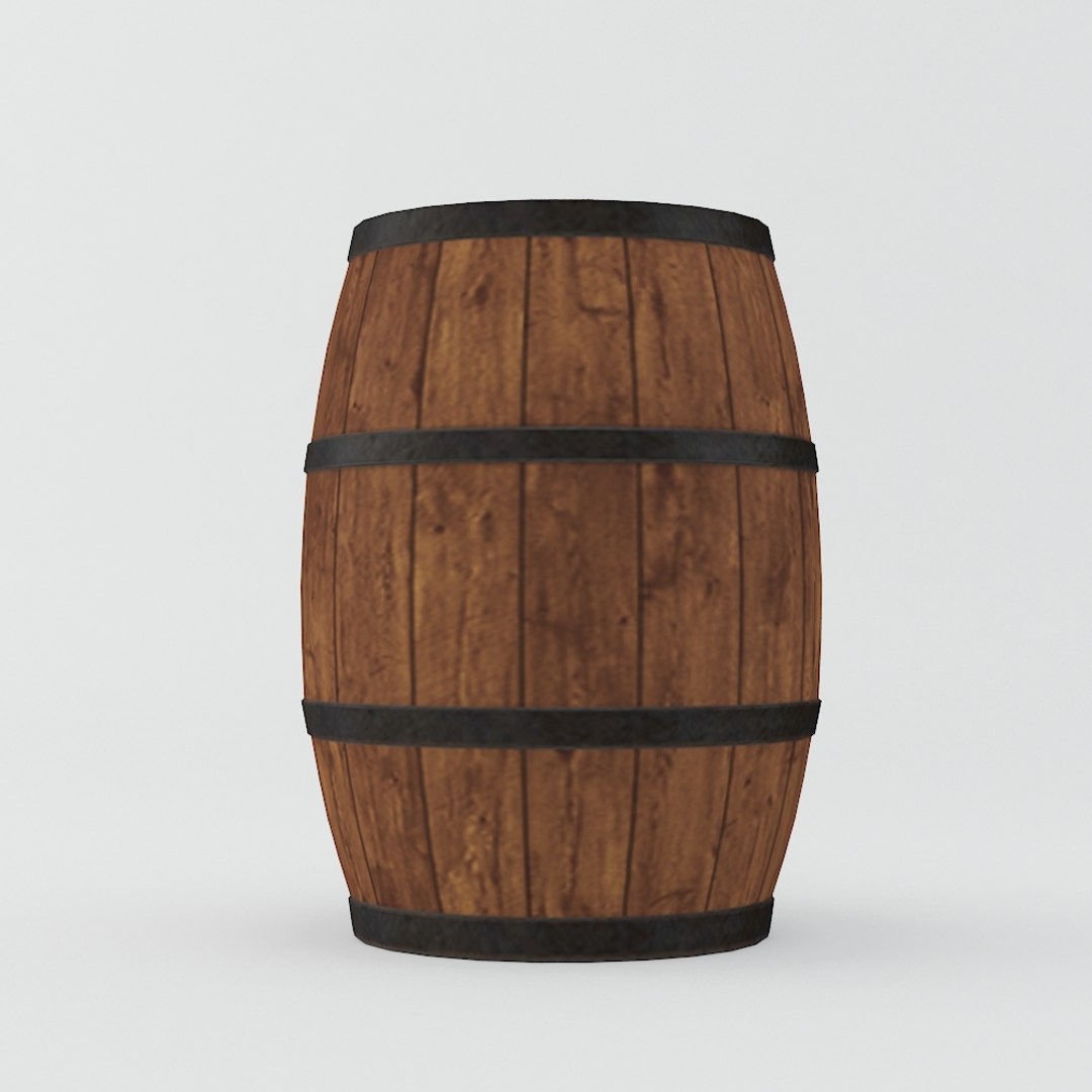 Medieval Wooden Cask 3d Model