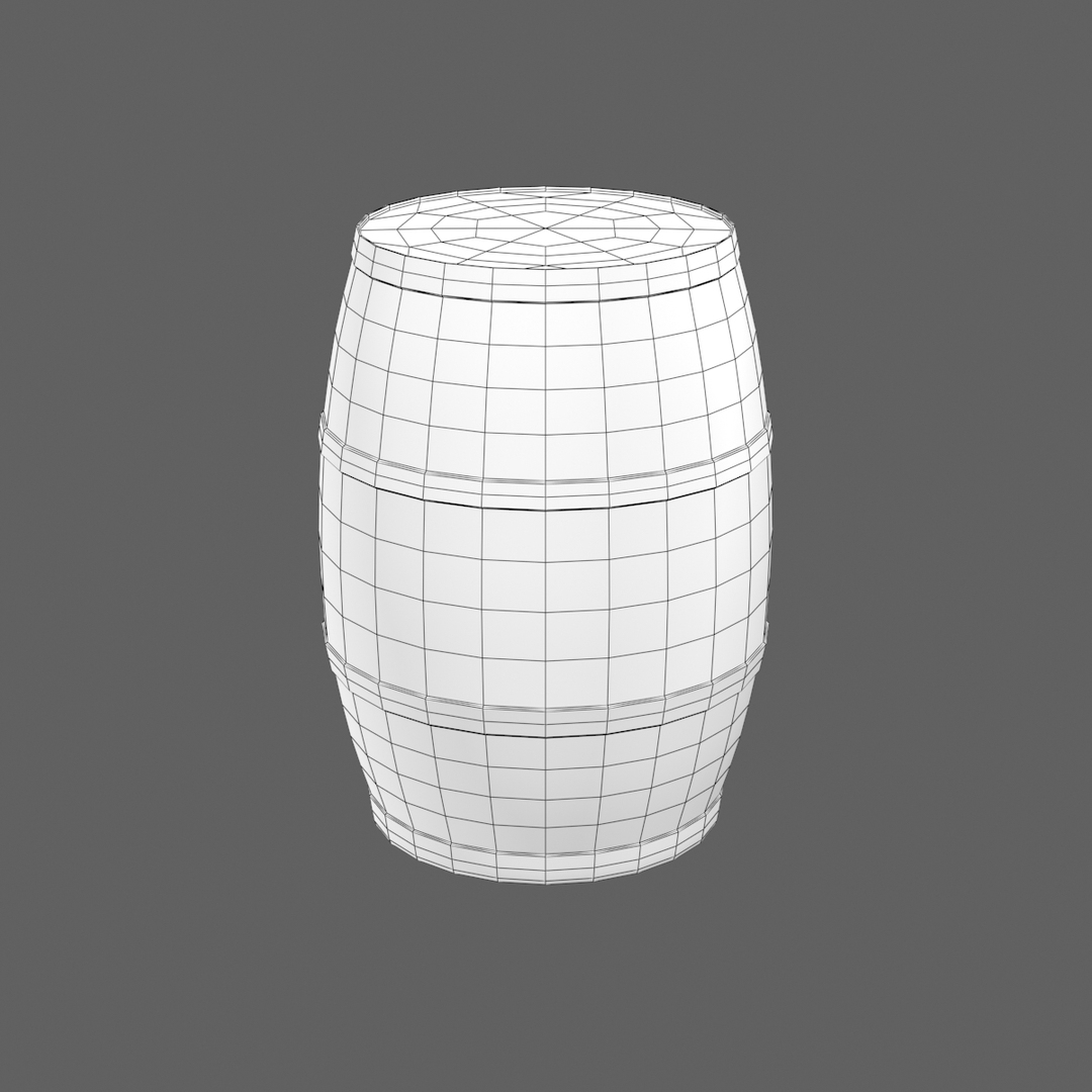 Medieval Wooden Cask 3d Model