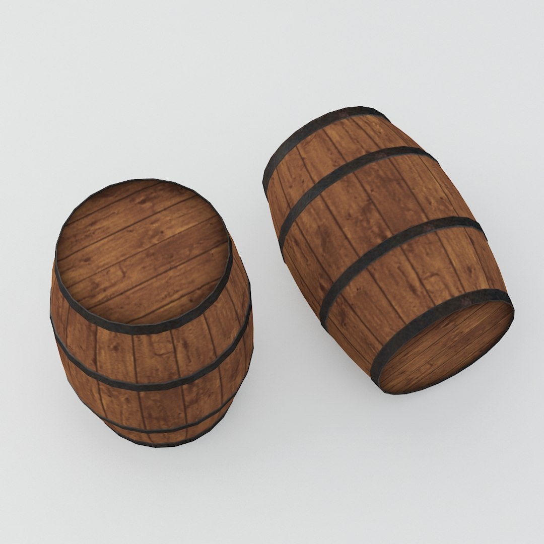 Medieval Wooden Cask 3d Model