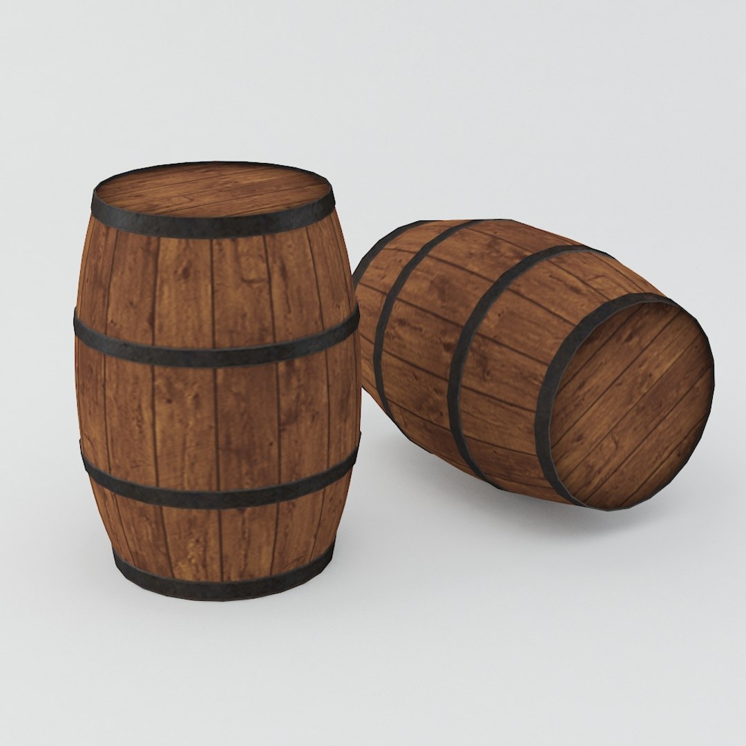 Medieval Wooden Cask 3d Model