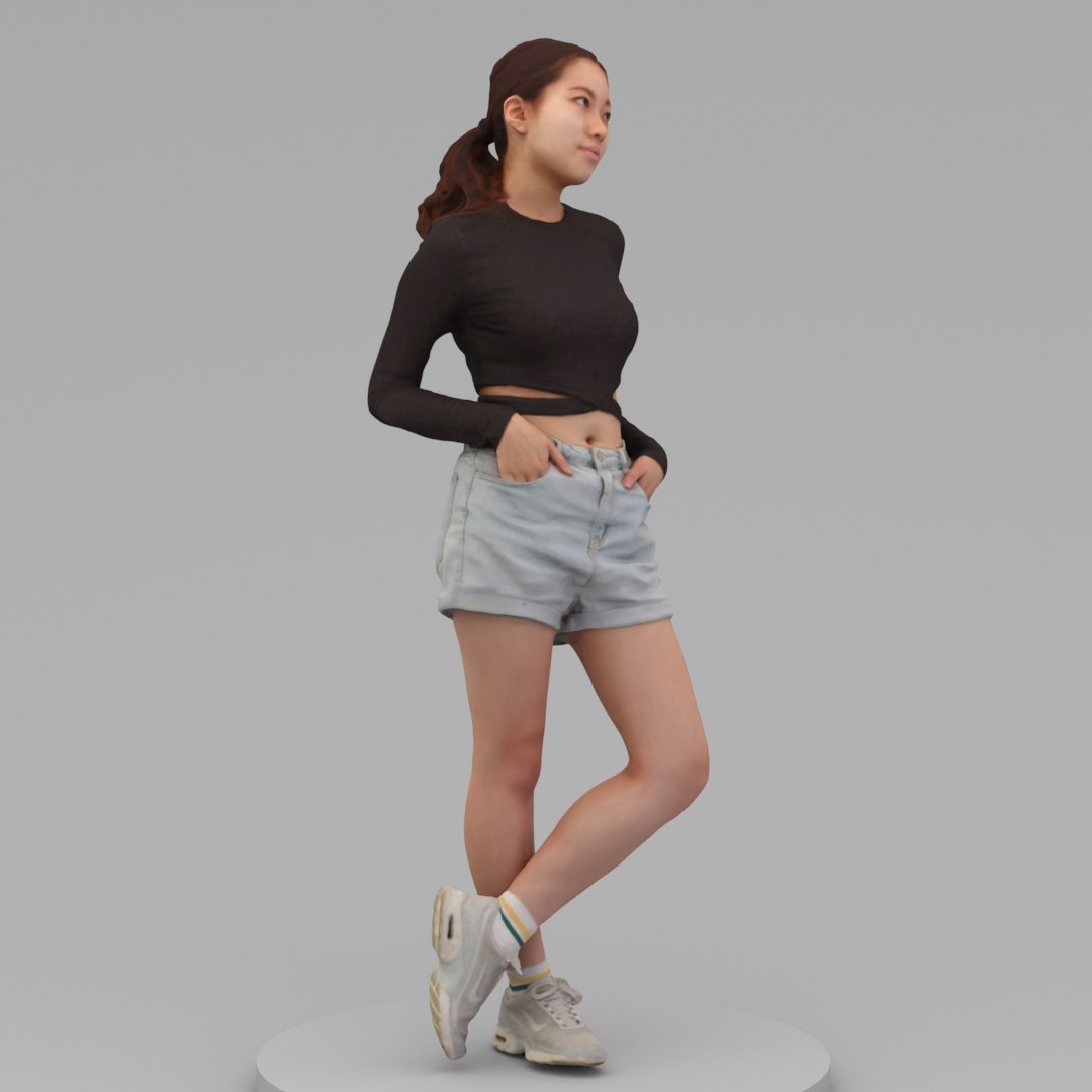 Young Woman Hands Pockets 3D Model - TurboSquid 1583899