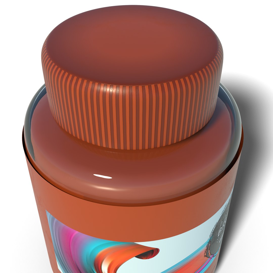 3D Paint Bottle Orange Color - TurboSquid 2090287