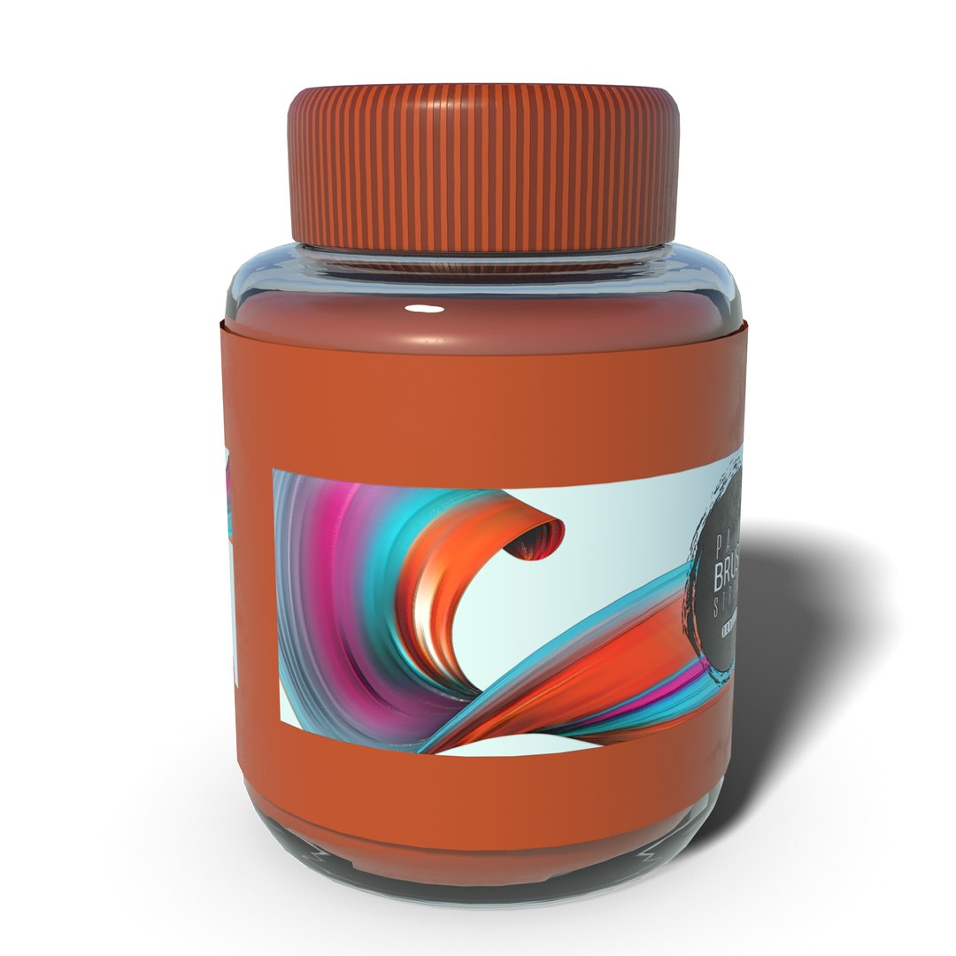 3D Paint Bottle Orange Color - TurboSquid 2090287