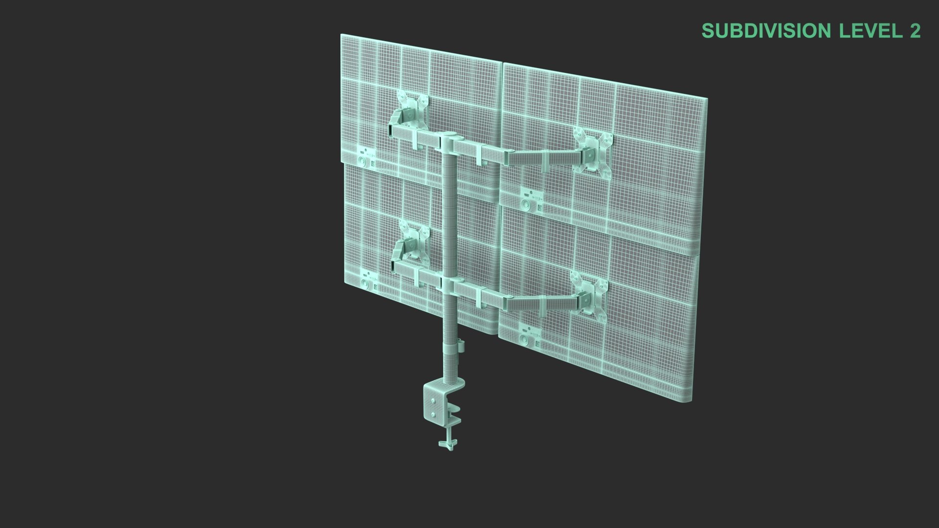 3D Four Monitors With Stand Model - TurboSquid 2389842