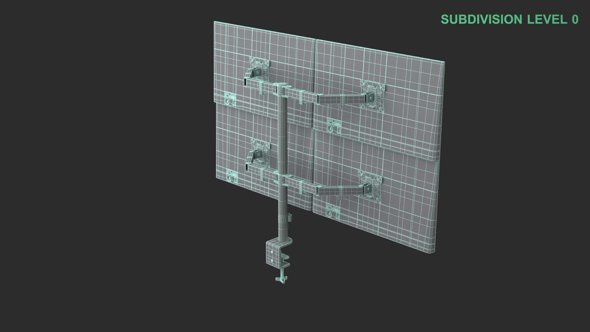 3D Four Monitors With Stand Model - TurboSquid 2389842