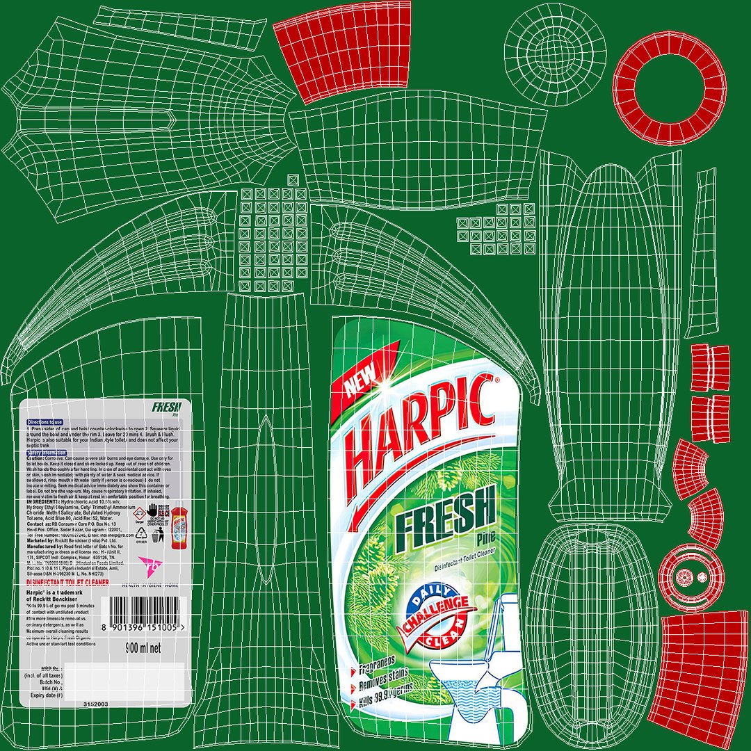 3D Harpic Green Toilet Cleaner - TurboSquid 2054553