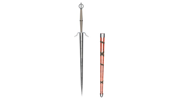 modelo 3d Medieval Long Hilt Sword With Scabbard - TurboSquid 2074050