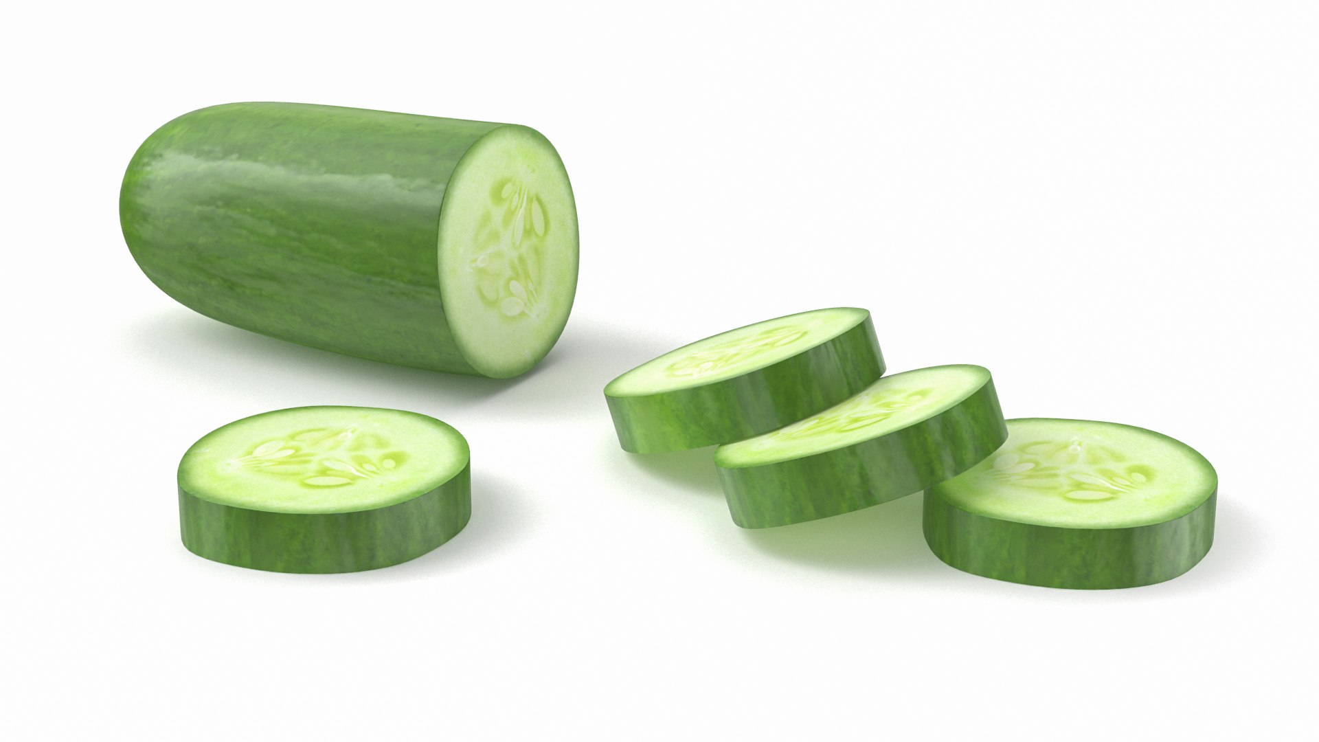 3D Cucumber Set Model - TurboSquid 2259932