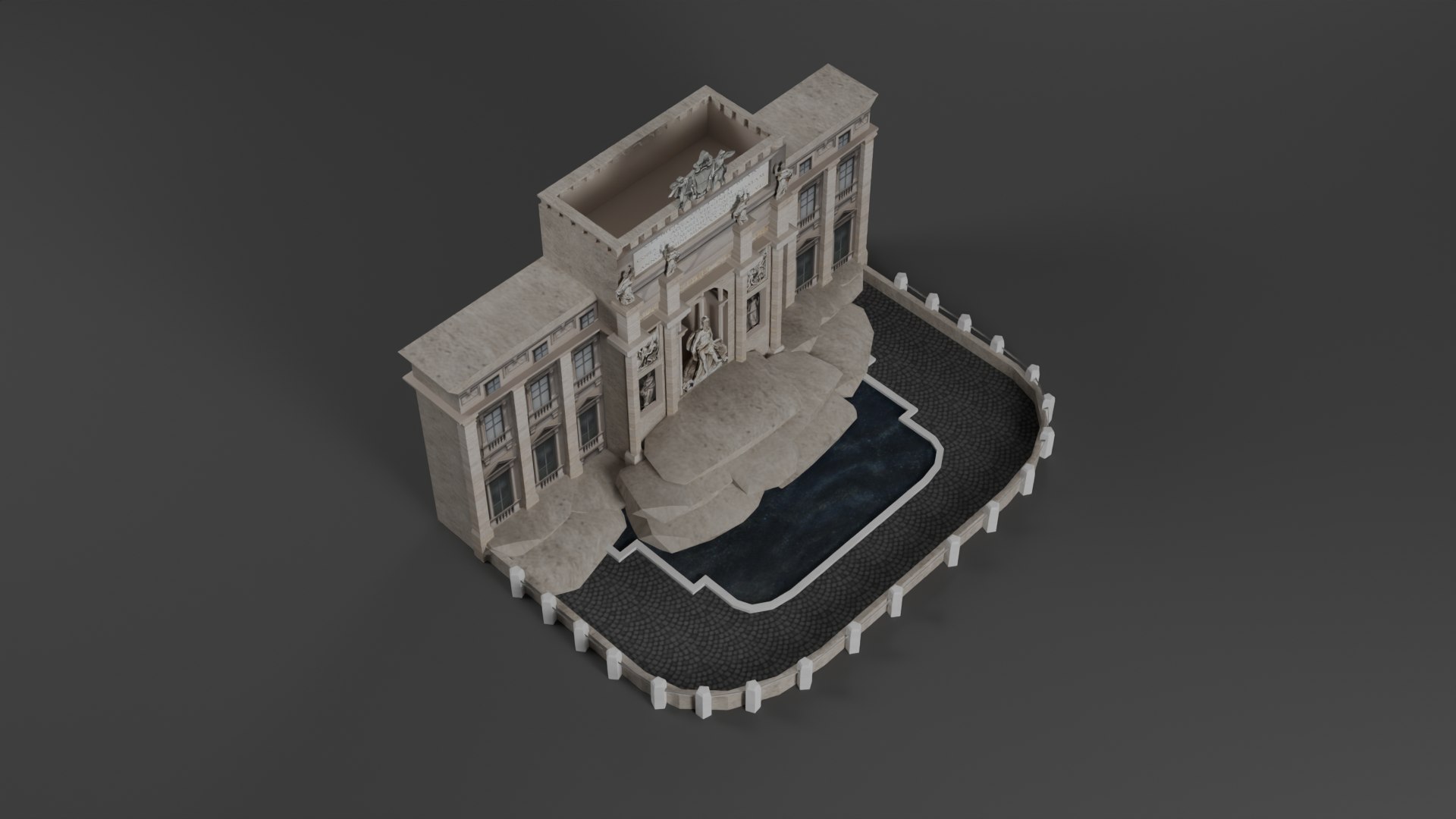 Low Poly Fontana Di Trevi - Trevi Fountain Model - TurboSquid 2343691