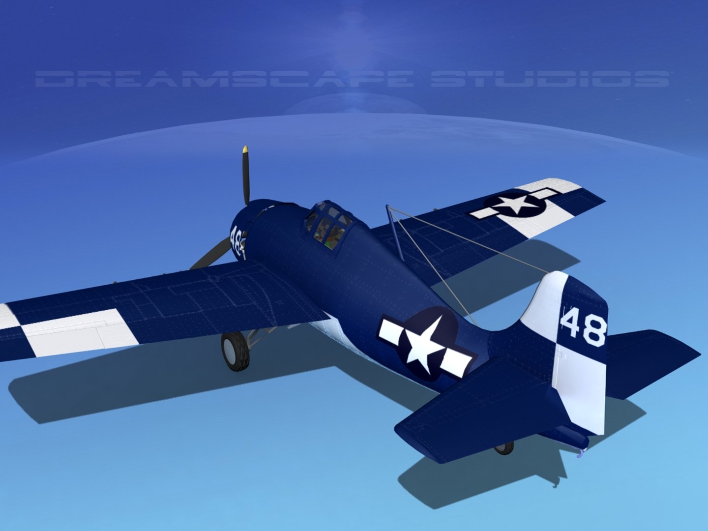 grumman f4f-3 fighter aircraft 3d dwg