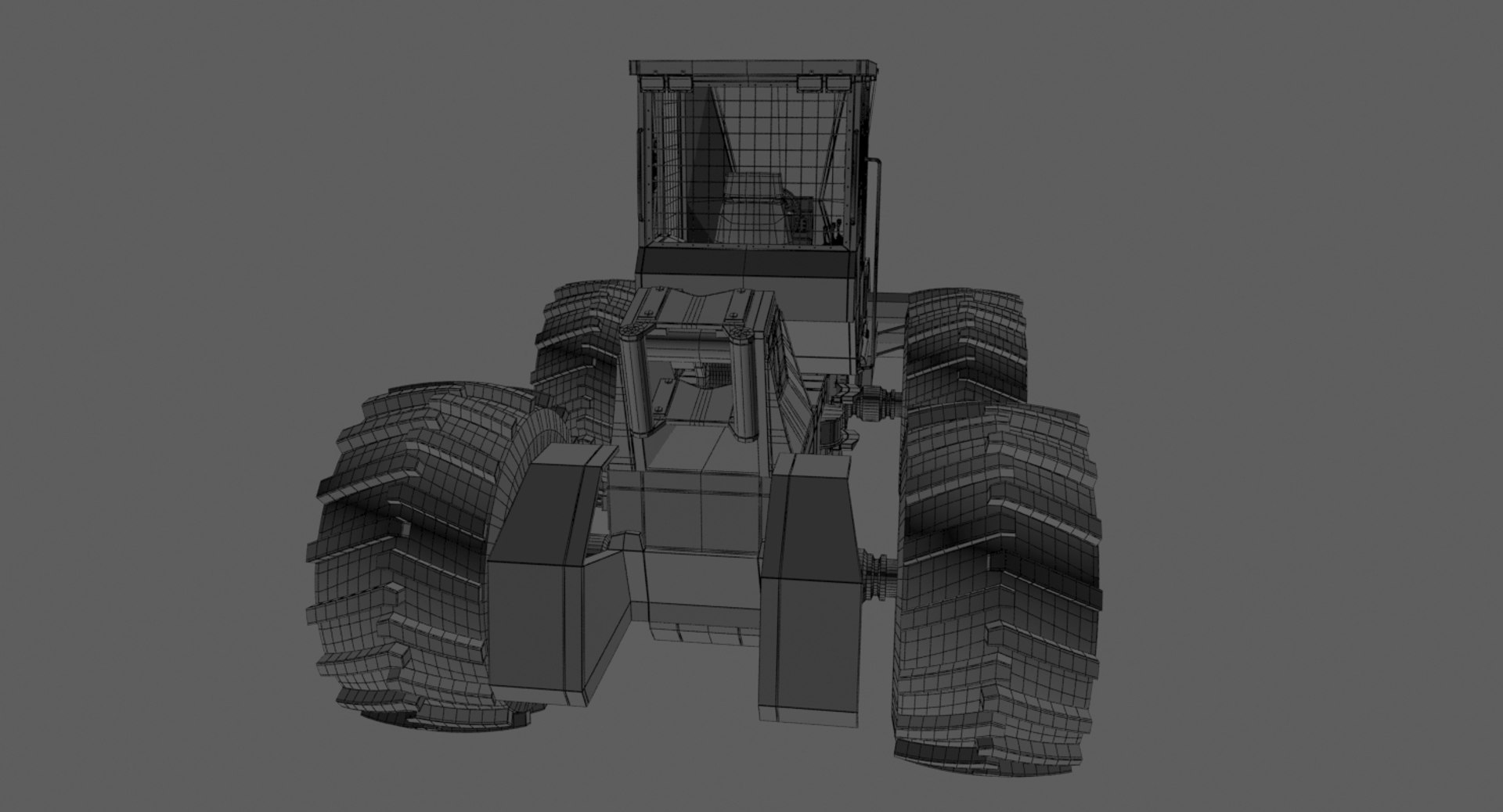 3d Model Skidder Trees Forest
