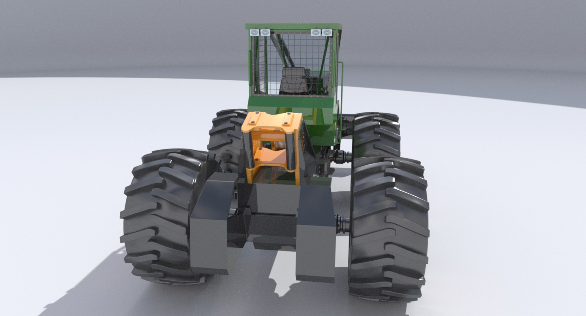 3d Model Skidder Trees Forest