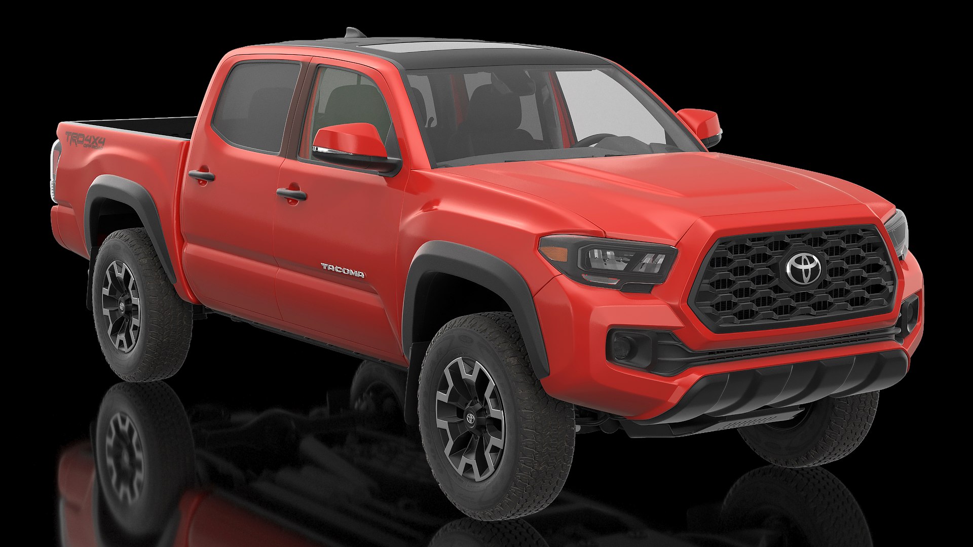 3D Toyota Tacoma TRD Off Road Red Metallic 2021 - TurboSquid 1748129