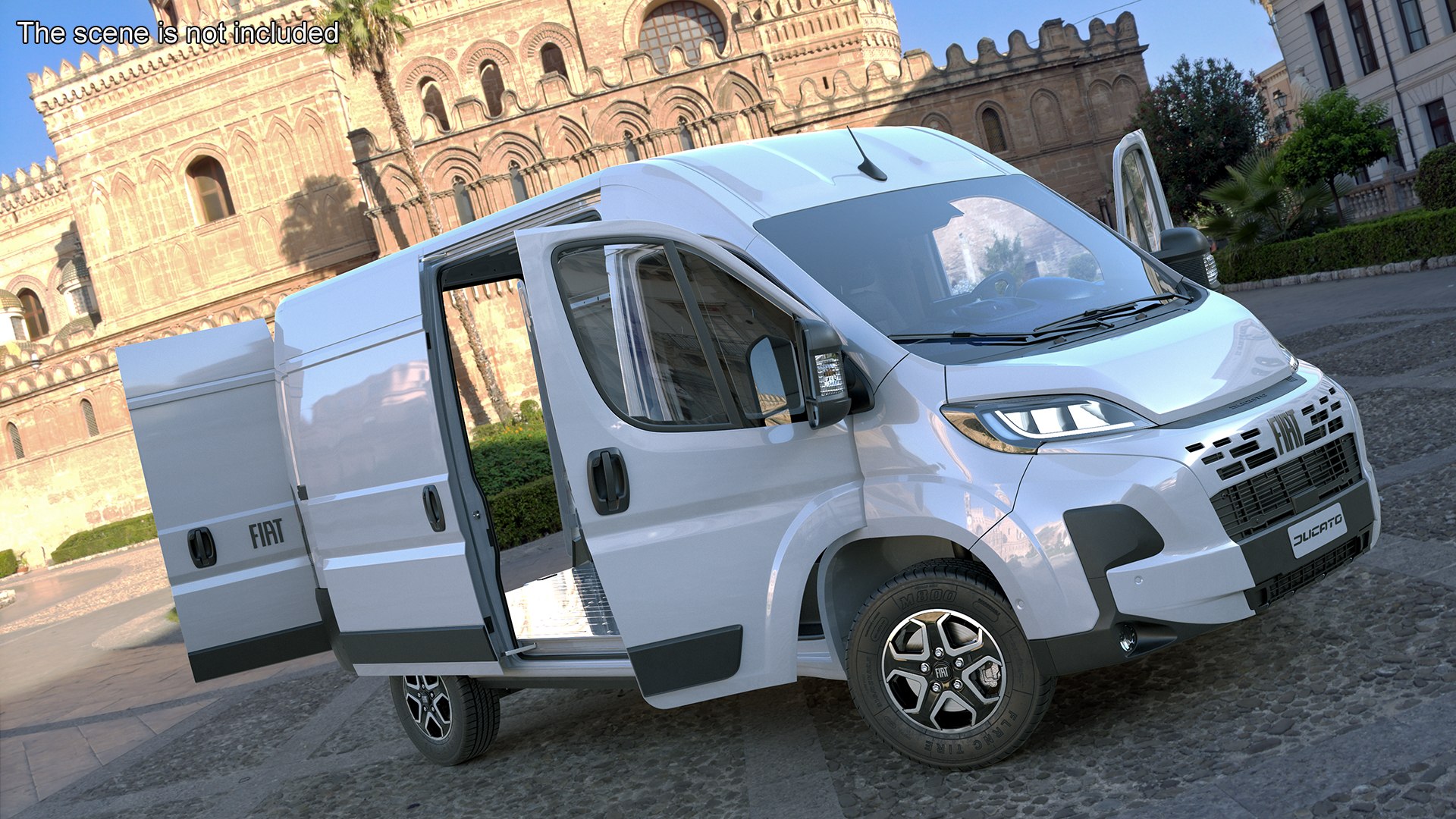 3D White Fiat Ducato Small Van 2025 Rigged For Cinema 4D - TurboSquid 2413108