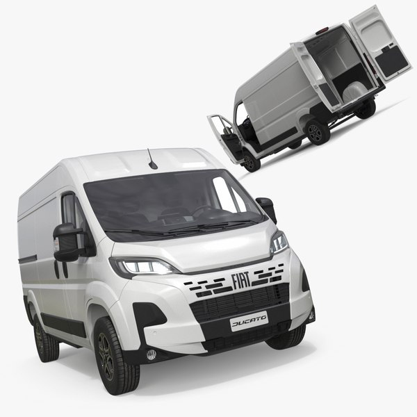 modèle 3D de Le petit fourgon blanc Fiat Ducato 2025 est prêt pour ...