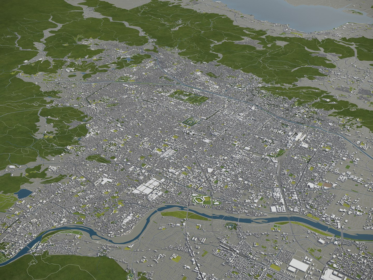 3D City Kyoto Surrounding - Model - TurboSquid 1411167