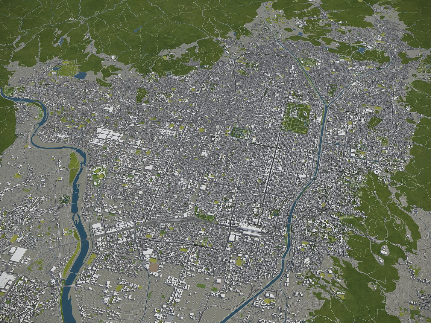 3D City Kyoto Surrounding - Model - TurboSquid 1411167