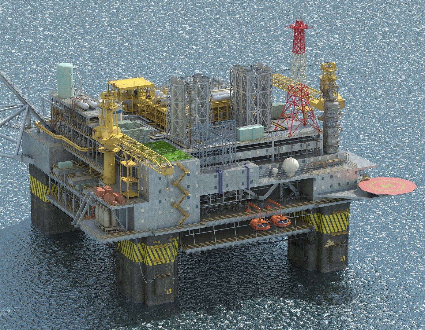 3d Oil Rig Platform