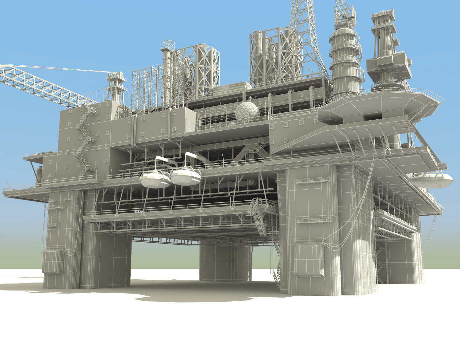 3d oil rig platform