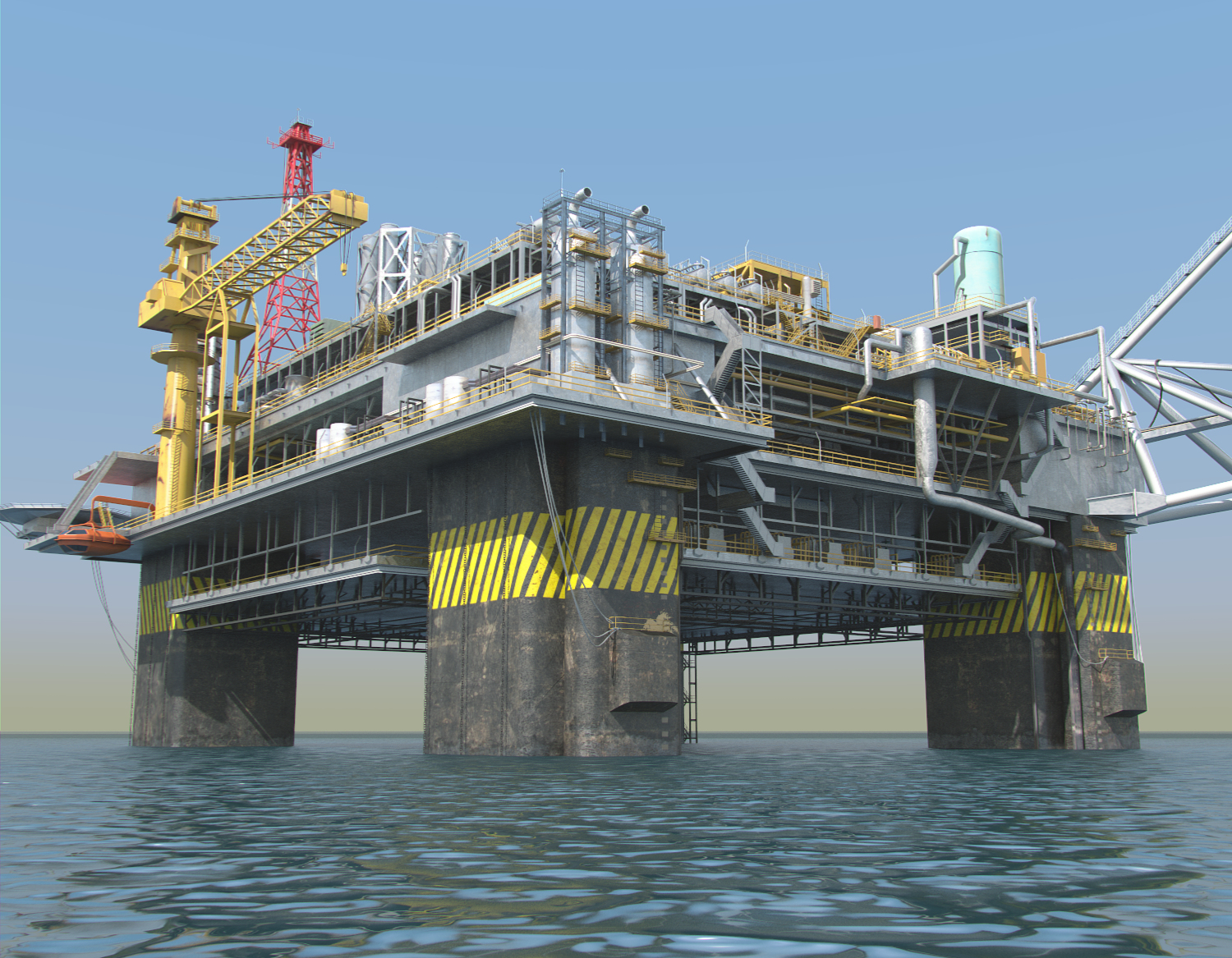 3d oil rig platform