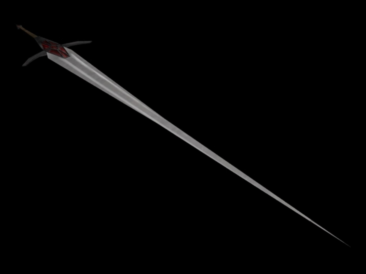 3d Model Low-poly Ruby Sword