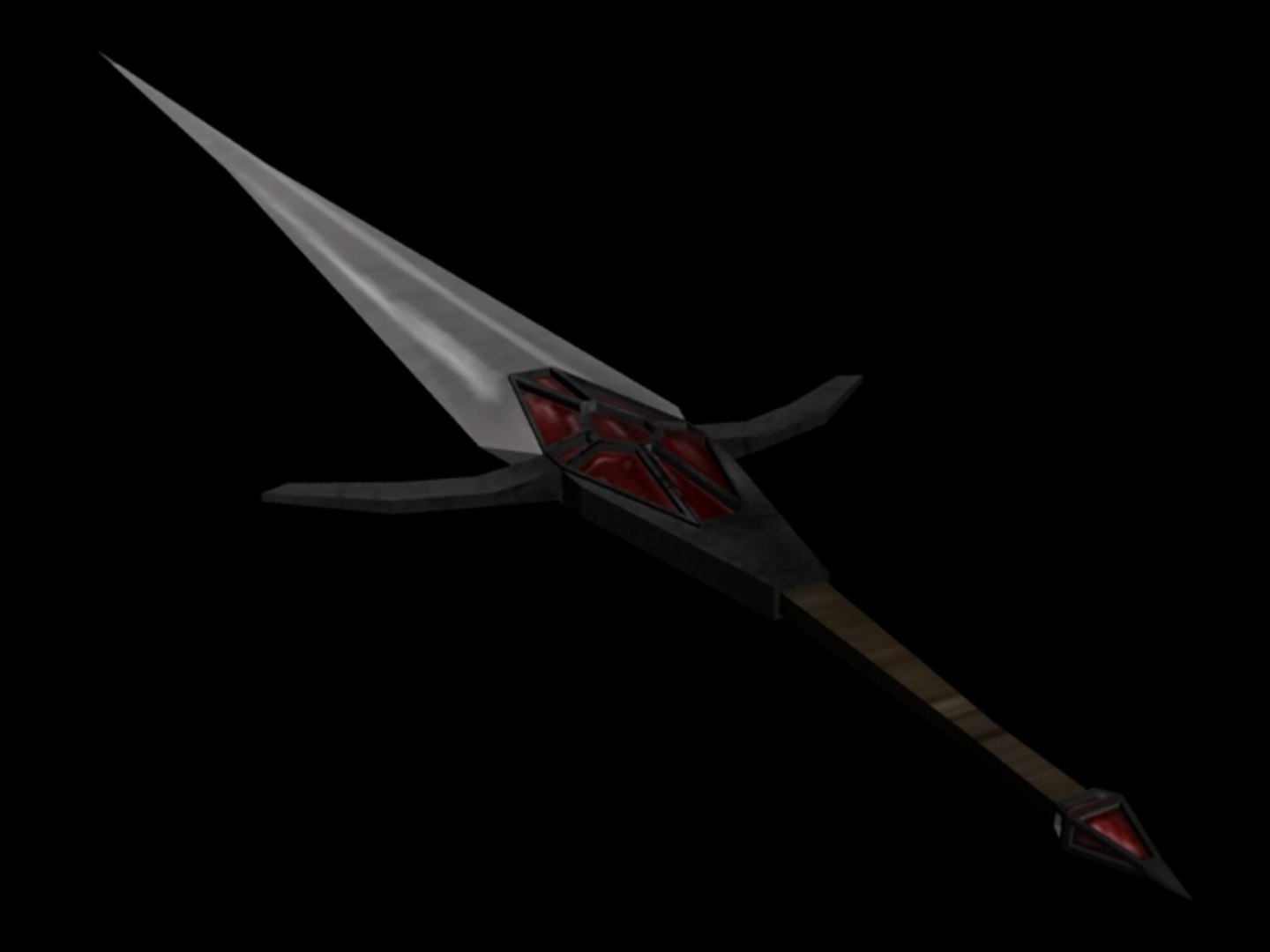 3d Model Low-poly Ruby Sword