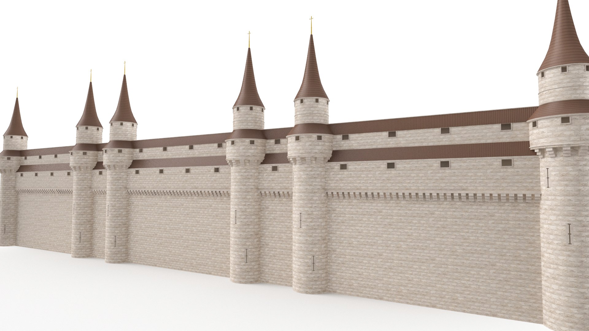 Castle Wall 3D Model - TurboSquid 1462478