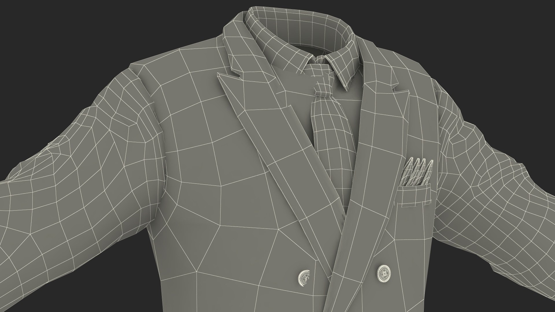 3D Black Suit Jacket and Red Necktie model - TurboSquid 2133276