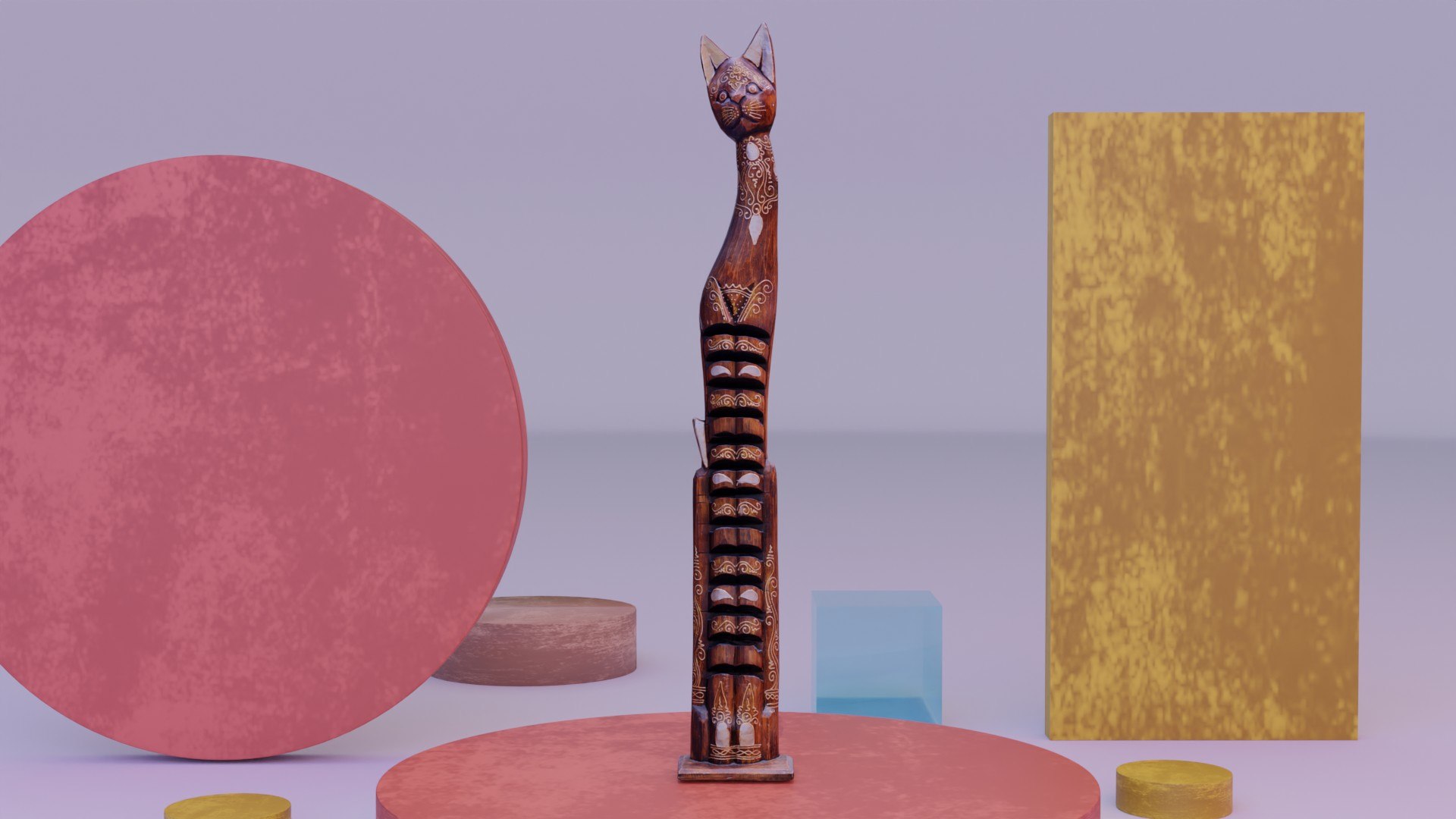 Wooden Cat CD Tower Holder Low-poly 3D Model 3D Model - TurboSquid 1847205