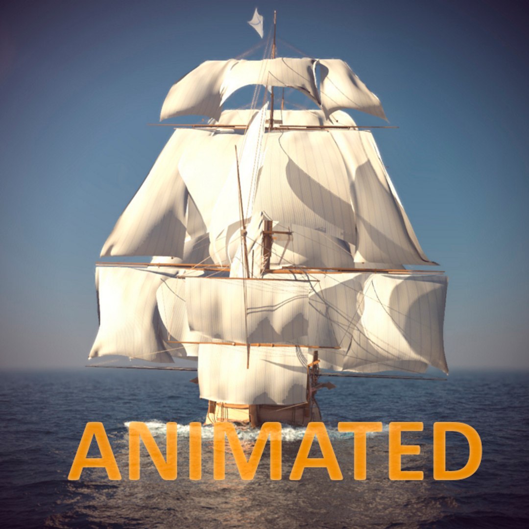 old ship sails foam 3d model