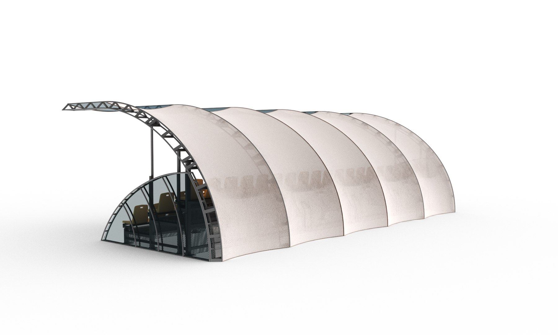 3D Awning Metal Construction Tribune - TurboSquid 1507715