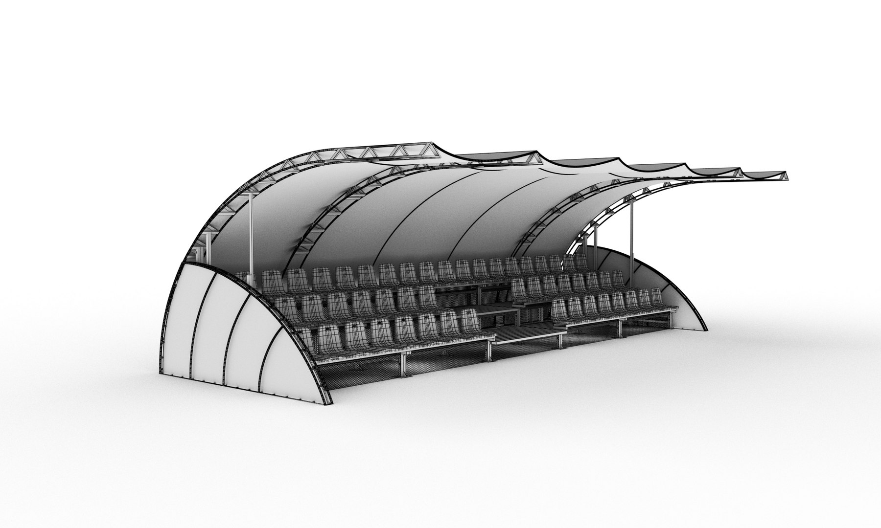 3D Awning Metal Construction Tribune - TurboSquid 1507715